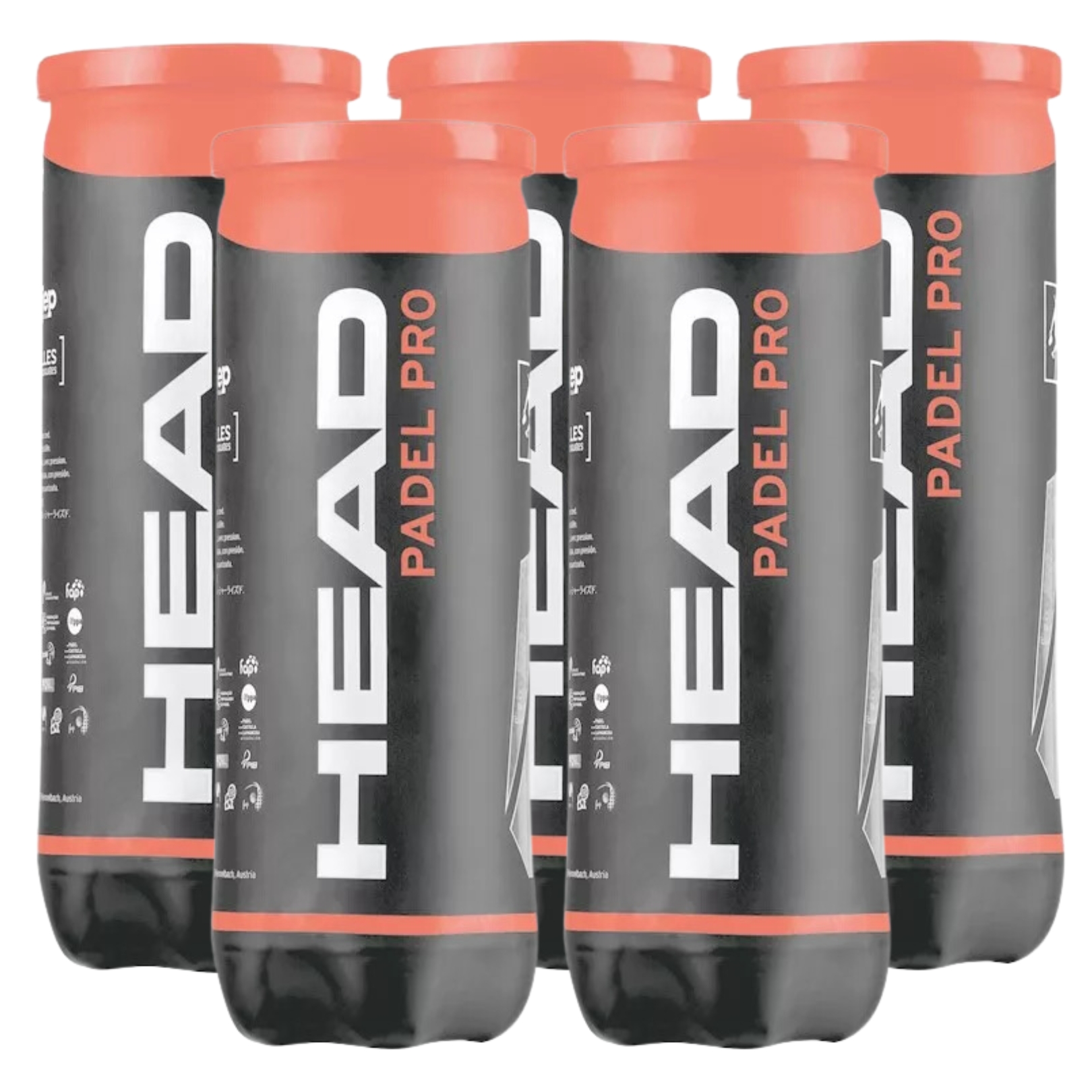 5x Head Padel Pro S | 5 rør Padelbolde → Mængderabat!