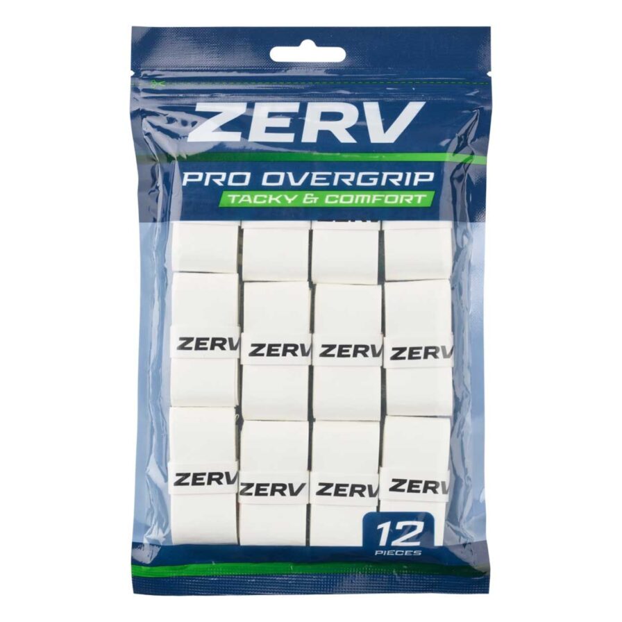 ZERV Pro Overgrip 12-Pack White | ZERV Padel Greb!